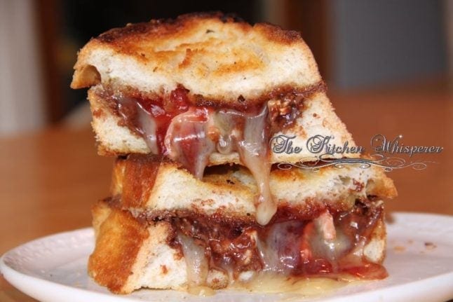 Nutella Brie Raspberry Grilled Cheese - The Kitchen Whisperer