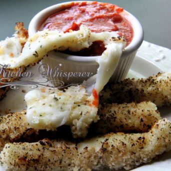 Panko Crusted Baked Italian Mozzarella Sticks - The Kitchen Whisperer