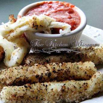 Panko Crusted Baked Italian Mozzarella Sticks - The Kitchen Whisperer