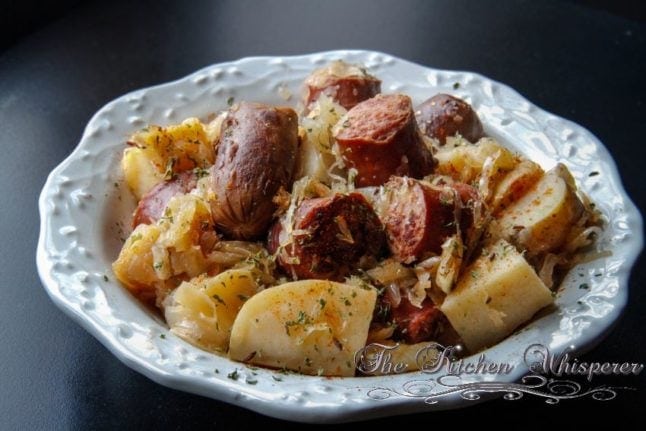 Easy Crock Pot Kielbasa, Hot Dogs and Potatoes - The Kitchen Whisperer