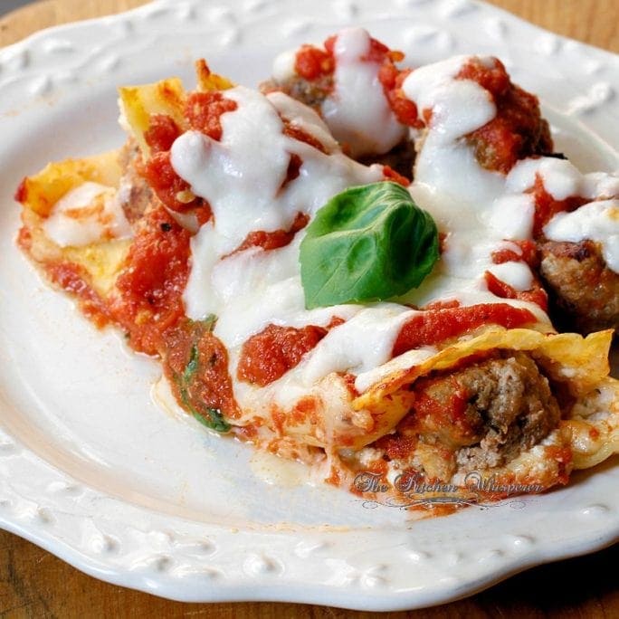 Meatball Stuffed Manicotti - The Kitchen Whisperer