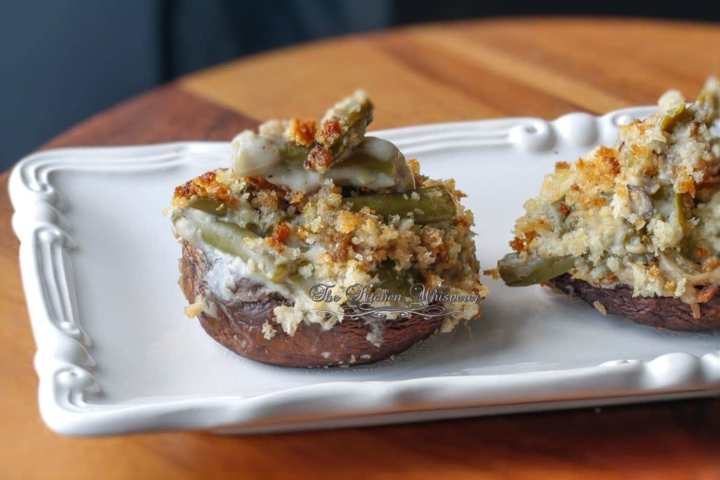 Green Bean Casserole Stuffed Mushrooms - The Kitchen Whisperer