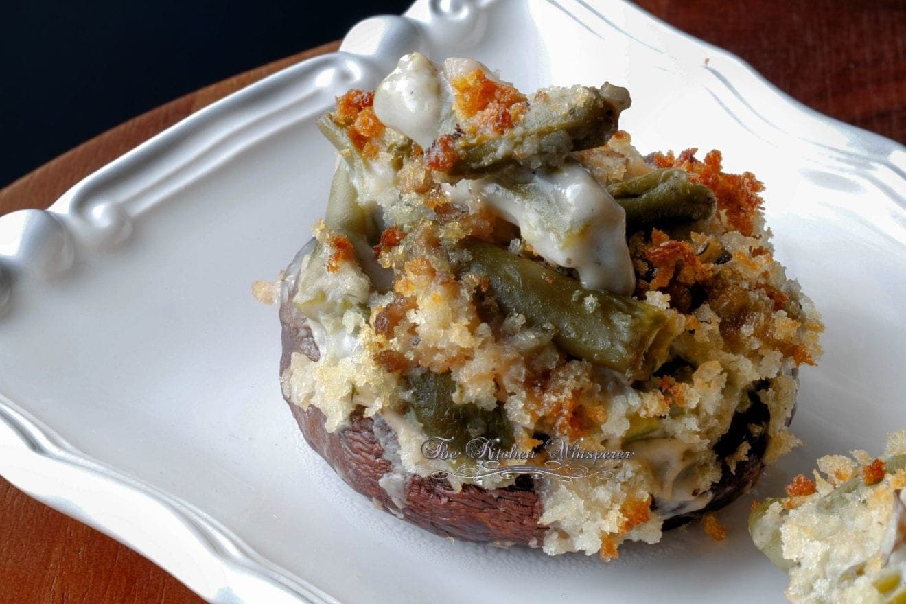 Green Bean Casserole Stuffed Mushrooms - The Kitchen Whisperer