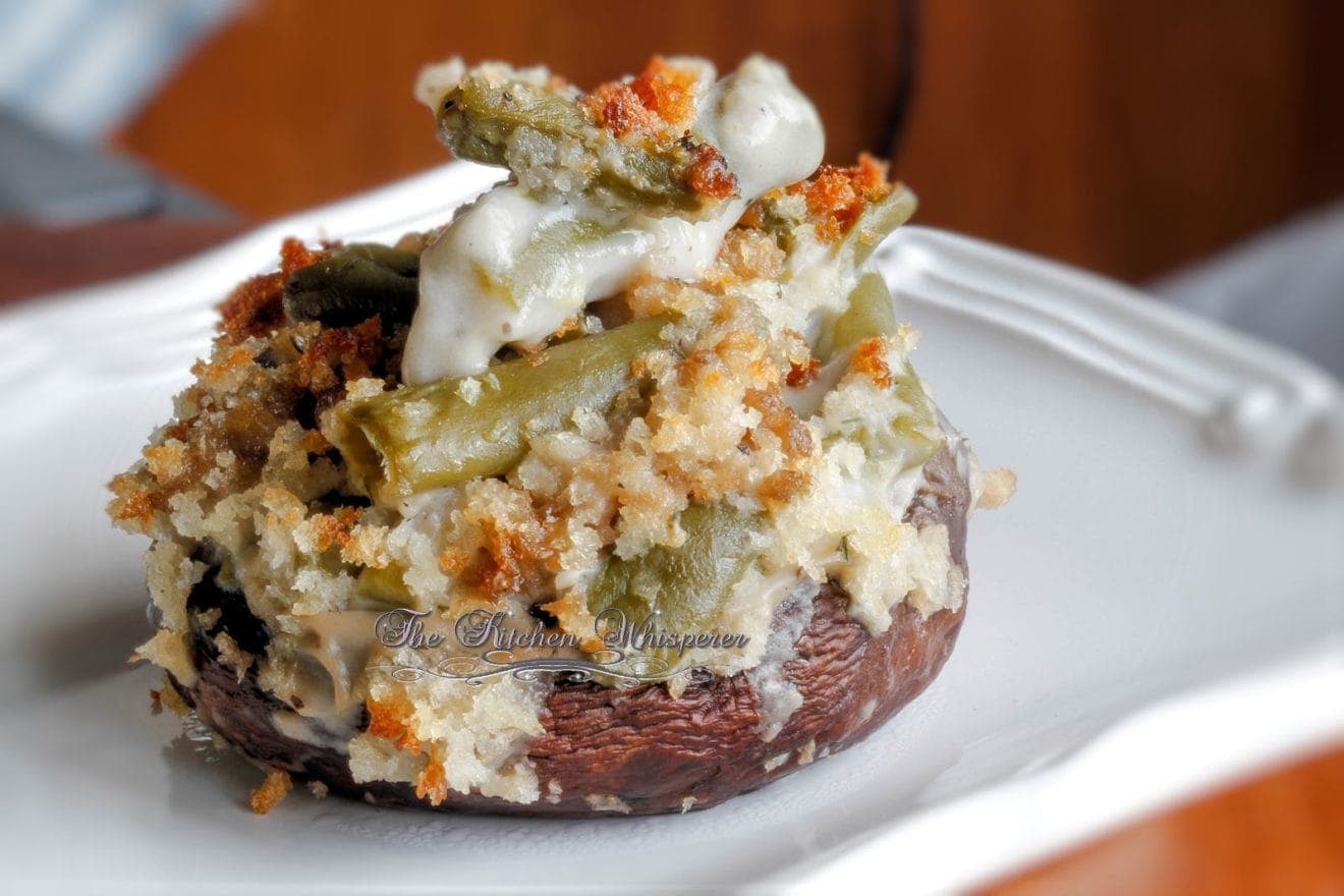 Green Bean Casserole Stuffed Mushrooms - The Kitchen Whisperer