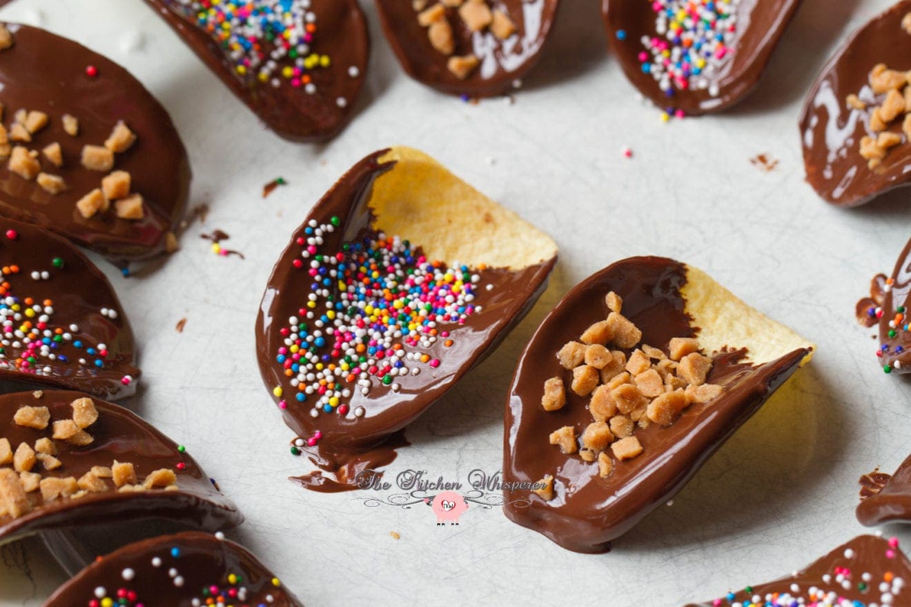 Chocolate Dipped Pringles coated with Crispy Bacon, Toffee and ...