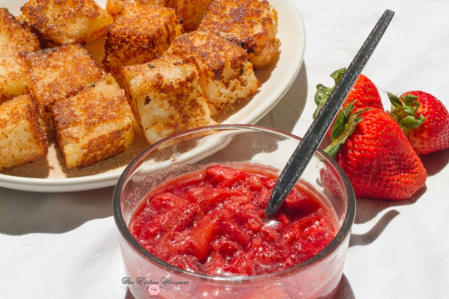 Strawberry Compote with Grilled Angel Food Cake