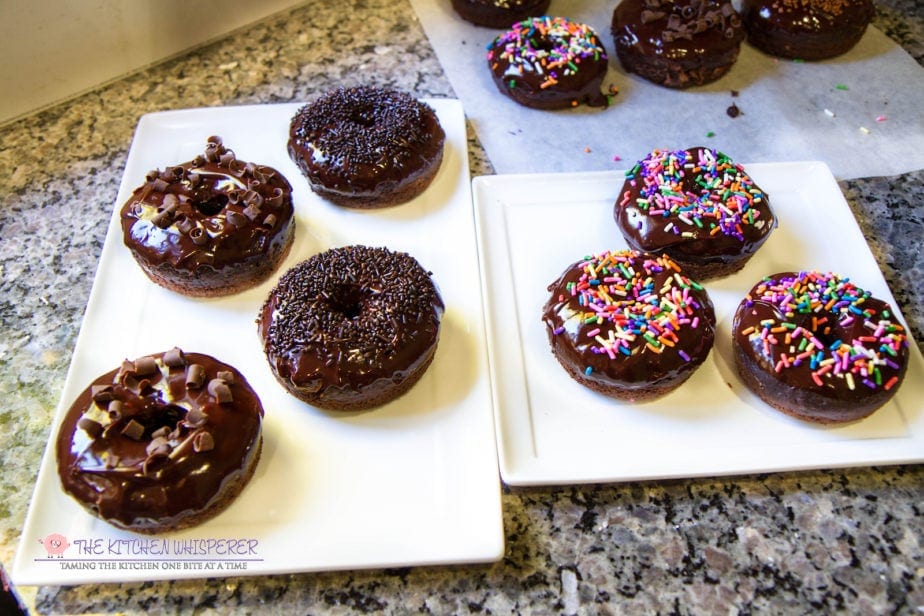 Chocolate Chunk Donuts with Fudgy Ganache Glaze – The Kitchen Whisperer