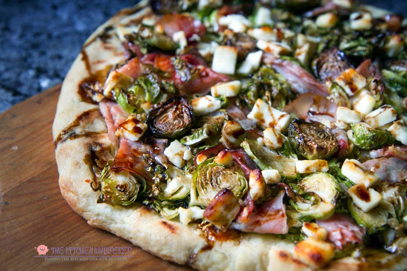 Roasted Brussels Sprouts with Prosciutto Pizza with Balsamic Drizzle ...