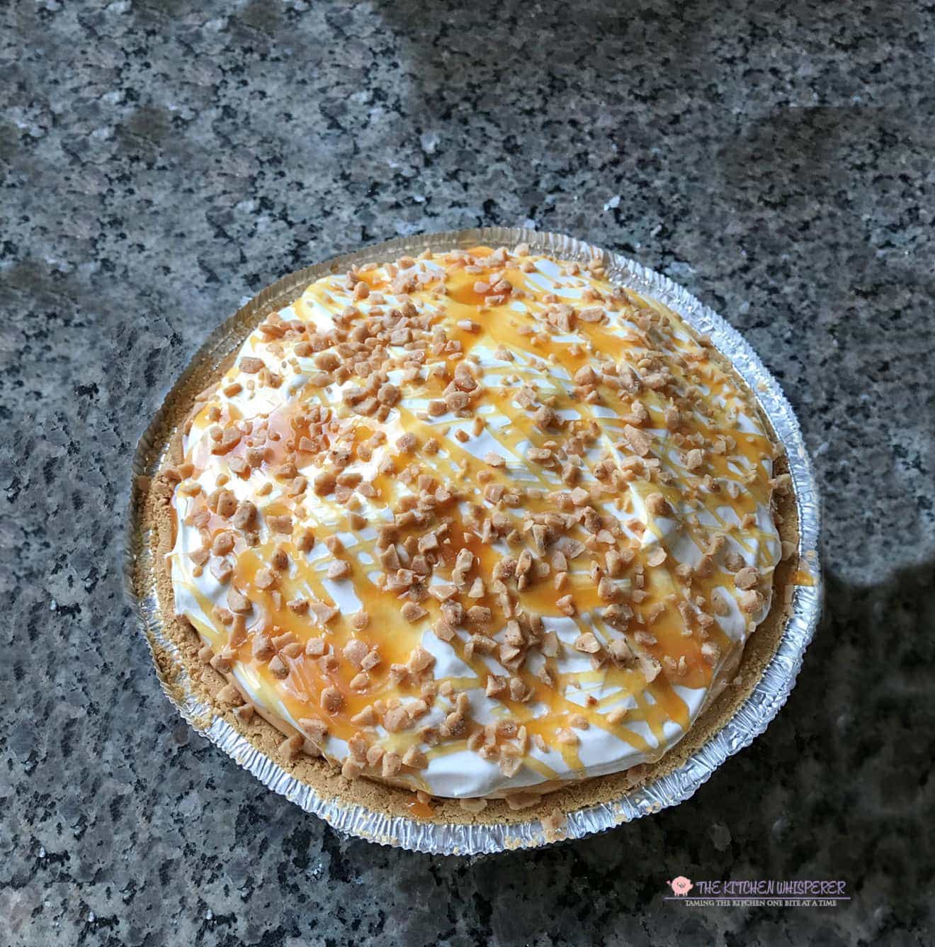 Butterscotch Pudding Cream Pie with Toffee Crunch! - The Kitchen Whisperer
