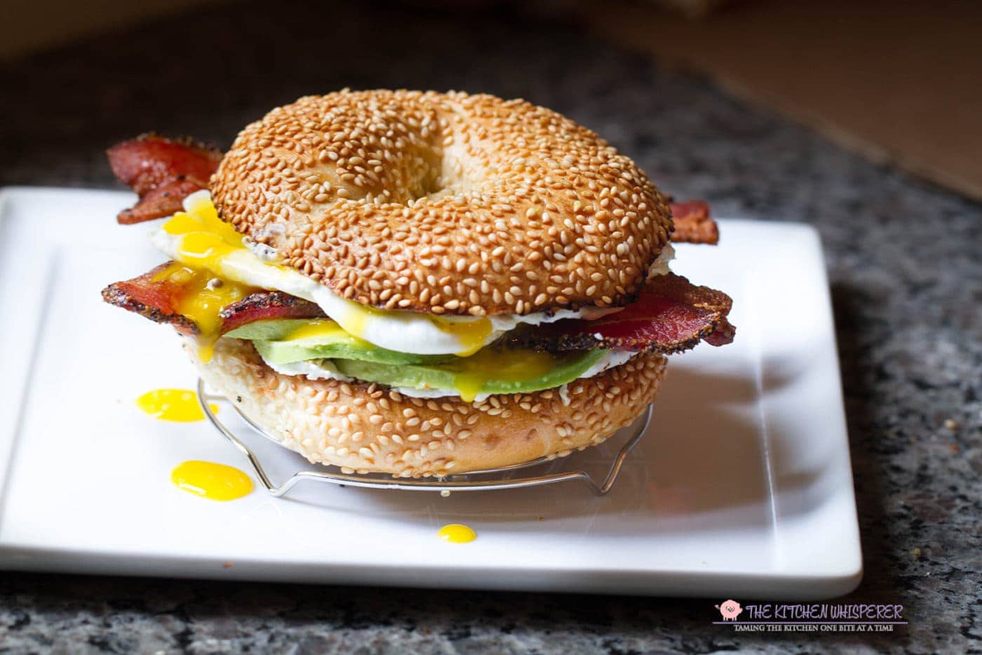 Breakfast Sunrise Bagelwiches - The Kitchen Whisperer
