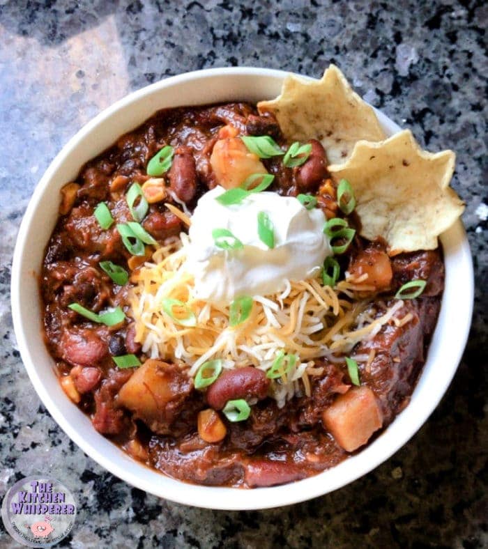 Ultimate Loaded Chili Stuffed Baked Potatoes