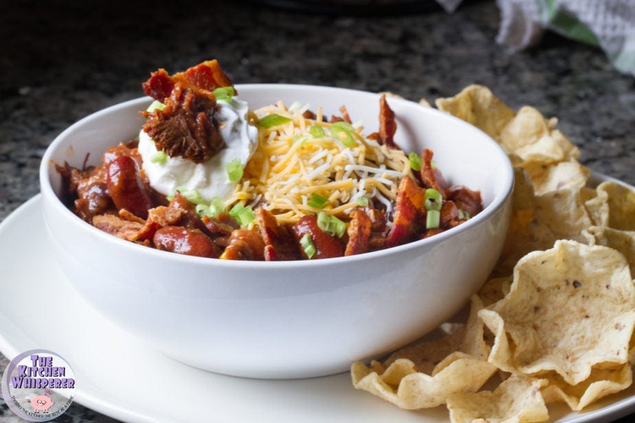 Hearty BBQ Shredded Beef Bacon & Triple Bean Chili - The Kitchen Whisperer
