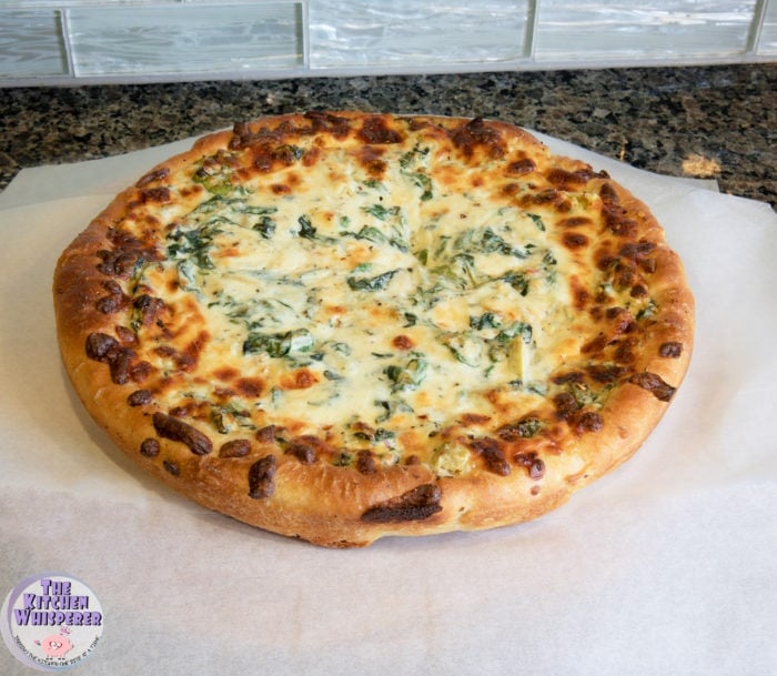 Spinach & Artichoke Crispy Skillet Pan Pizza with optional Garlic ...
