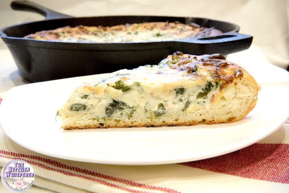 Spinach & Artichoke Crispy Skillet Pan Pizza with optional Garlic ...