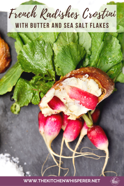French Radishes with Butter and Salt on toast
