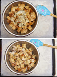 Cheesy Garlic White Cheddar Parmesan Croutons
