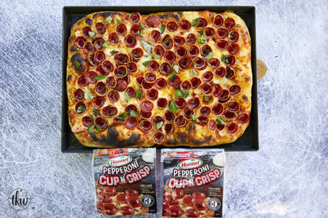 Iconic Grandma-Style Pan Pizza with Pepperoni Cups