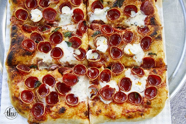 Iconic Grandma-Style Pan Pizza with Pepperoni Cups - The Kitchen Whisperer