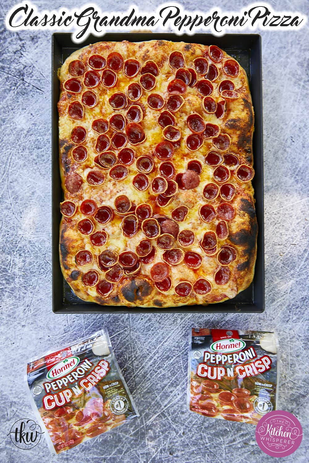 Iconic Grandma-Style Pan Pizza with Pepperoni Cups