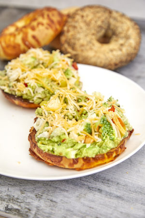 Smashed Avocado Cream Cheese Veggie Bagels – The Kitchen Whisperer