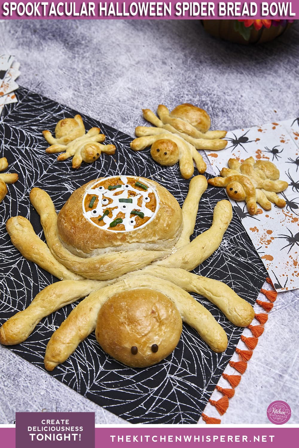 Spooktacular Halloween Spider Bread Bowl