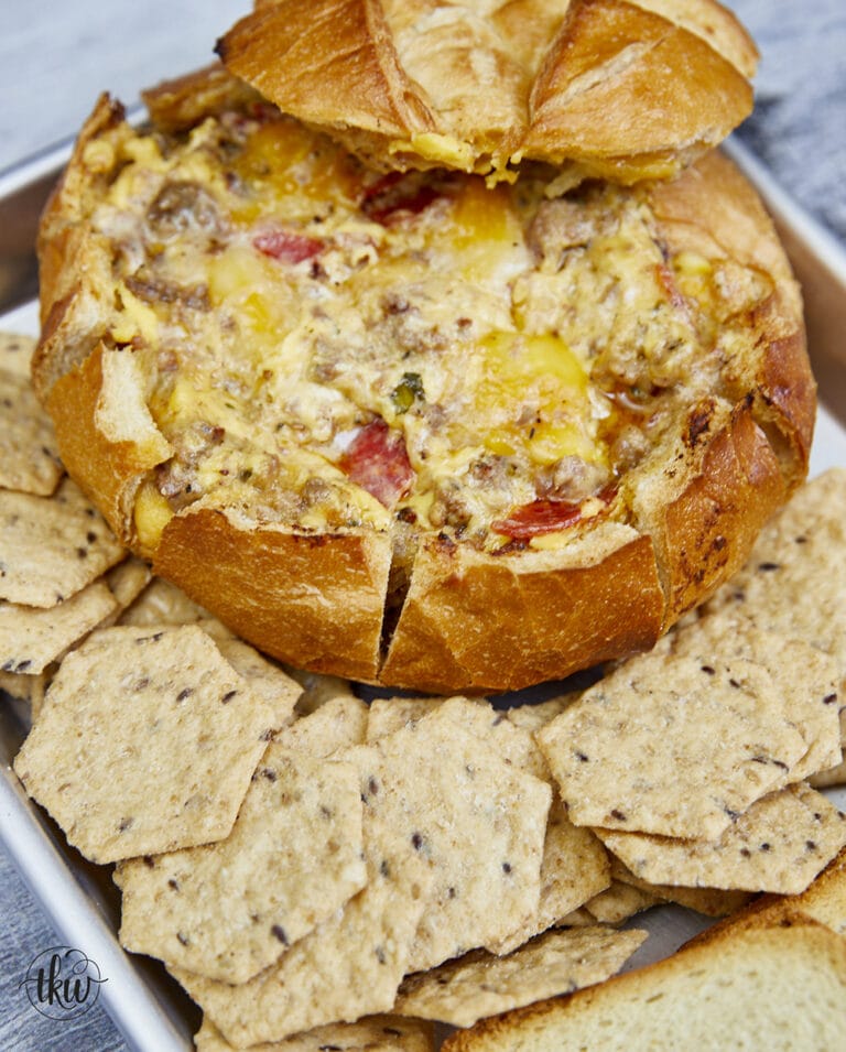 The Best Smoked Cheesy Meatball Pepperoni Bread Bowl