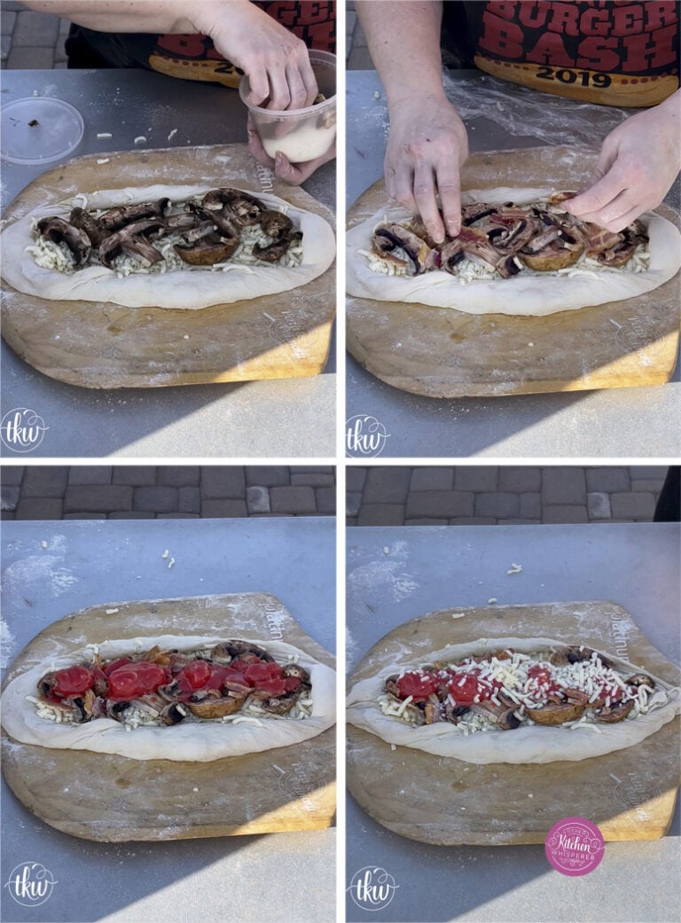 Wood Fired Cheesy Mushroom Bacon Pizza Boat - The Kitchen Whisperer